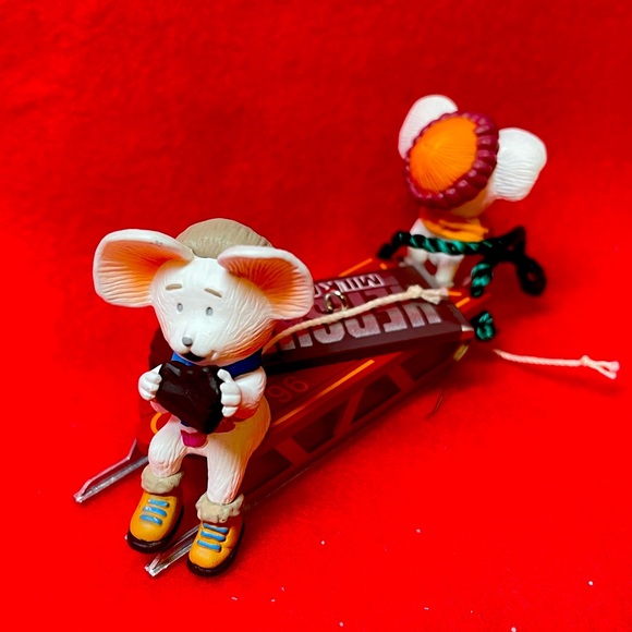 Hallmark | Holiday | Hersheys Two Mice Sledding Hallmark Ornament ...